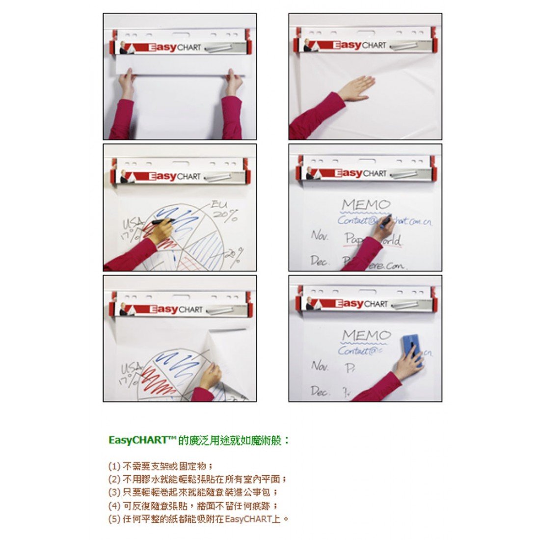 EasyCHART Portable Whiteboard-walker paper (60 x 80cm) (25pcs)